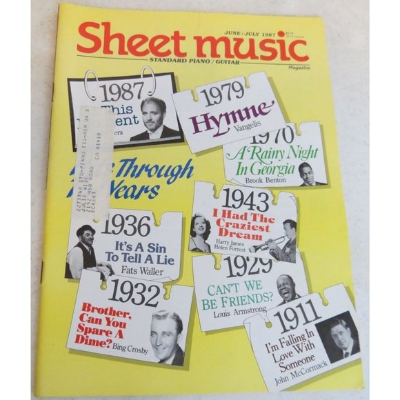 Sheet Music Magazine | Accents | Junejuly 987 Sheet Music Magazine ...